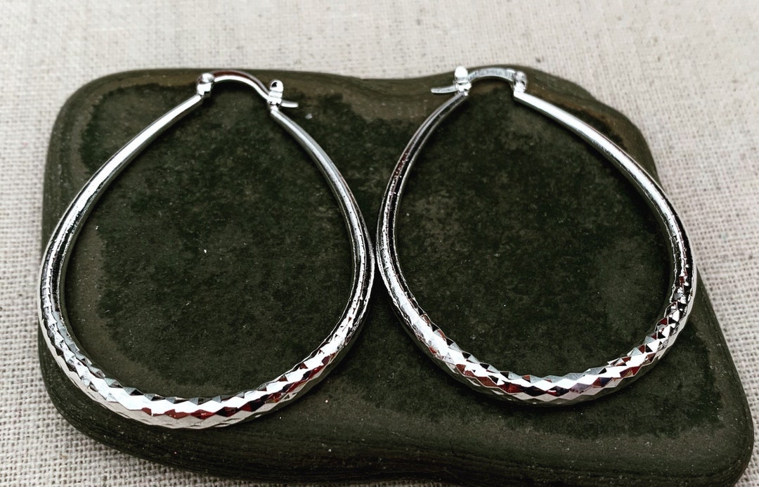 SALE Big Teardrop Hoops Teardrop Hoop Earrings Large Teardrop Hoops ...