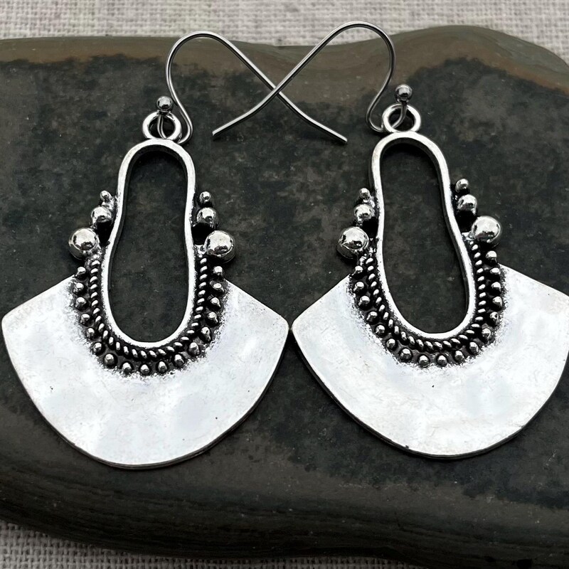 Silver Boho Earrings - Etsy