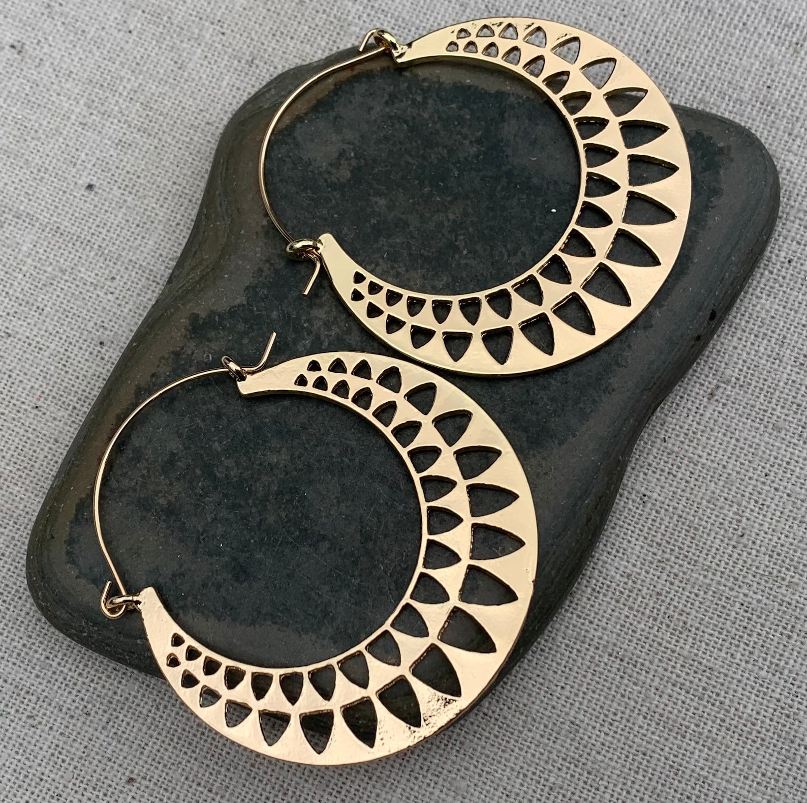 SALE Gold Geometric Earrings Gold Geometric Hoops Gold - Etsy