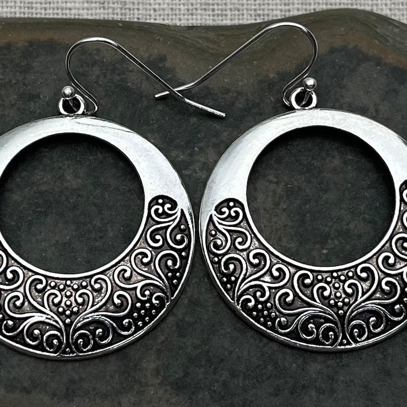 Silver Boho Earrings - Etsy