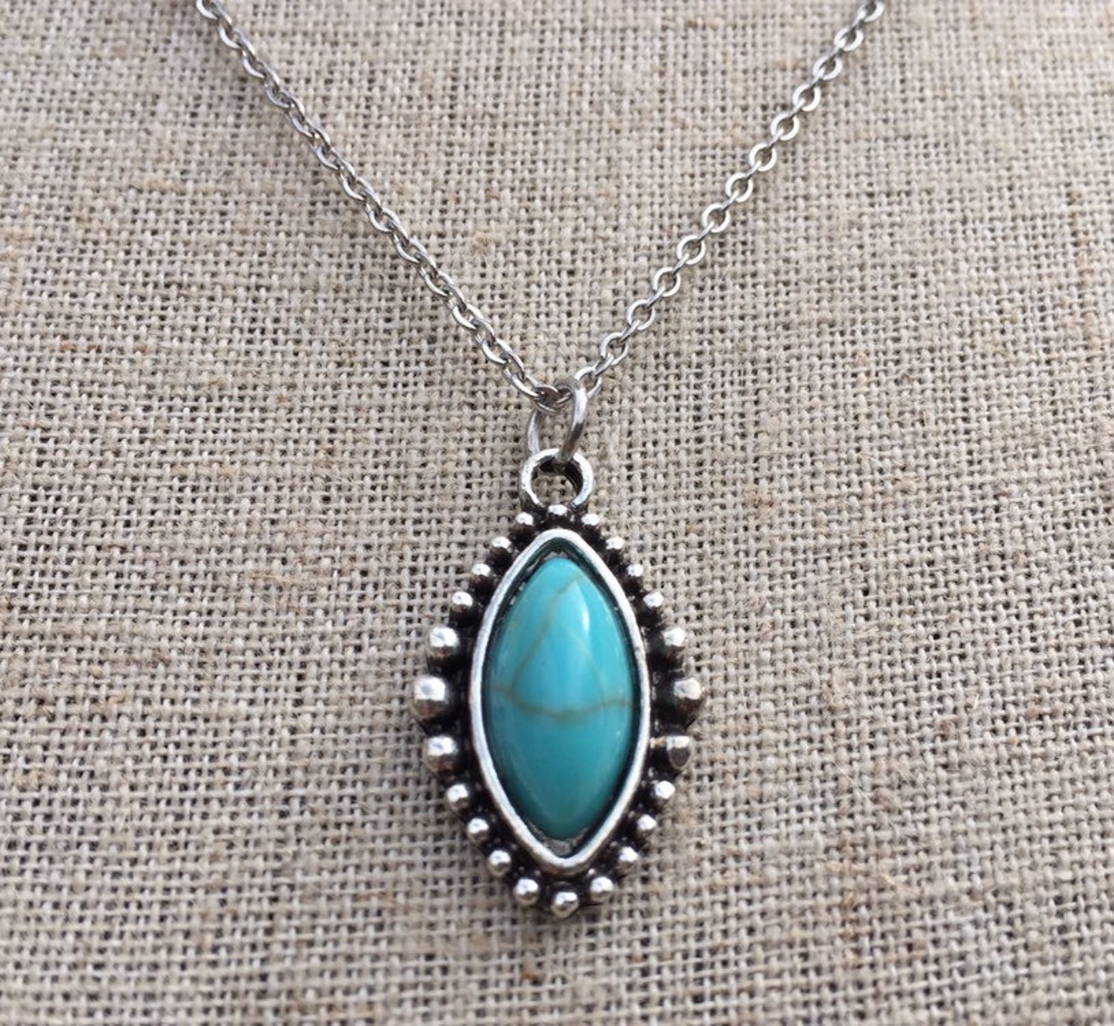 SALE Turquoise Stone Necklace Turquoise Jewelry - Etsy