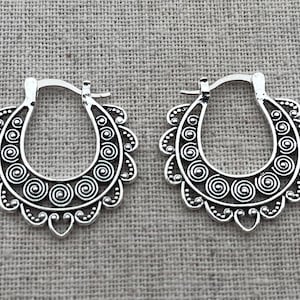 Dainty Silver Hoops - Little Boho Hoops - Bali Hoop Earrings - Small ...