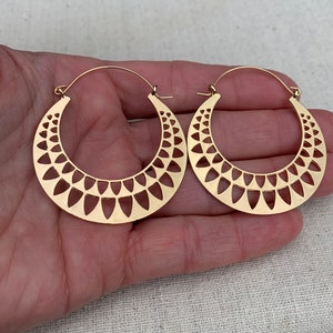 SALE Gold Geometric Earrings Gold Geometric Hoops Gold Hoop Earrings ...