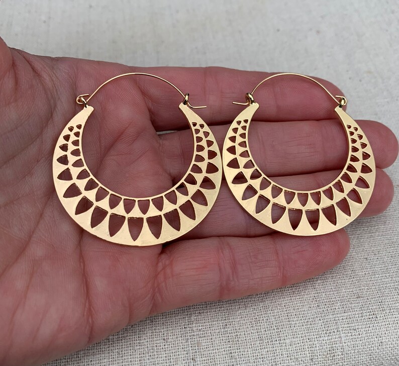 SALE Gold Geometric Earrings Gold Geometric Hoops Gold - Etsy