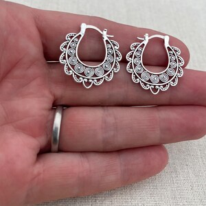 Dainty Silver Hoops - Little Boho Hoops - Bali Hoop Earrings - Small ...
