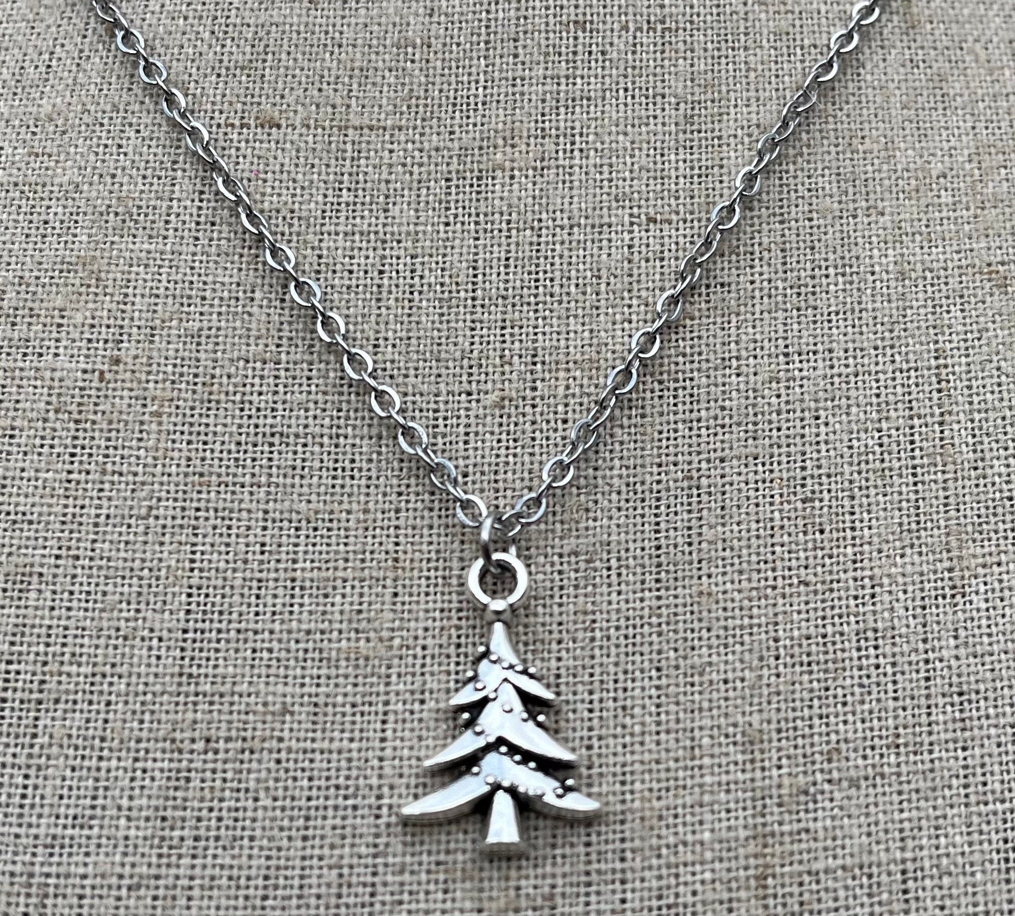 Christmas Tree Necklace - Christmas Tree Jewelry - Holiday Necklace ...