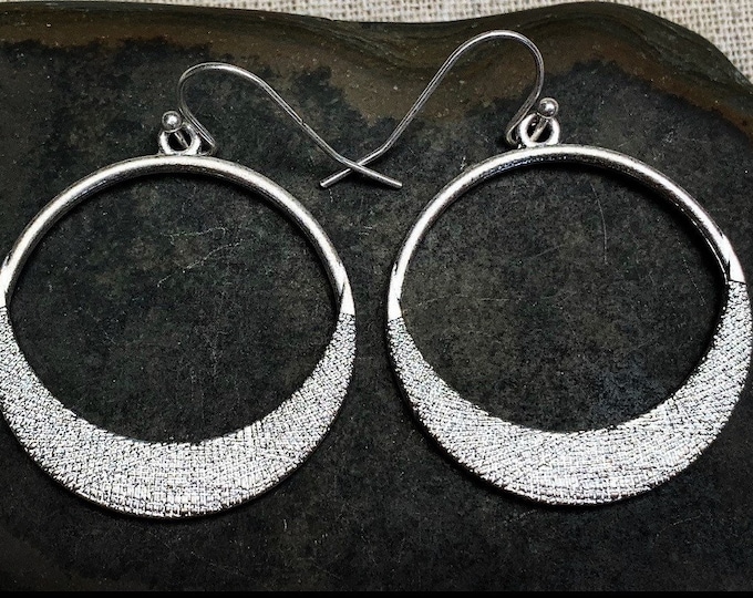 Simple Modern Dangle Open Hoop Earrings Minimalist Design Geometric ...