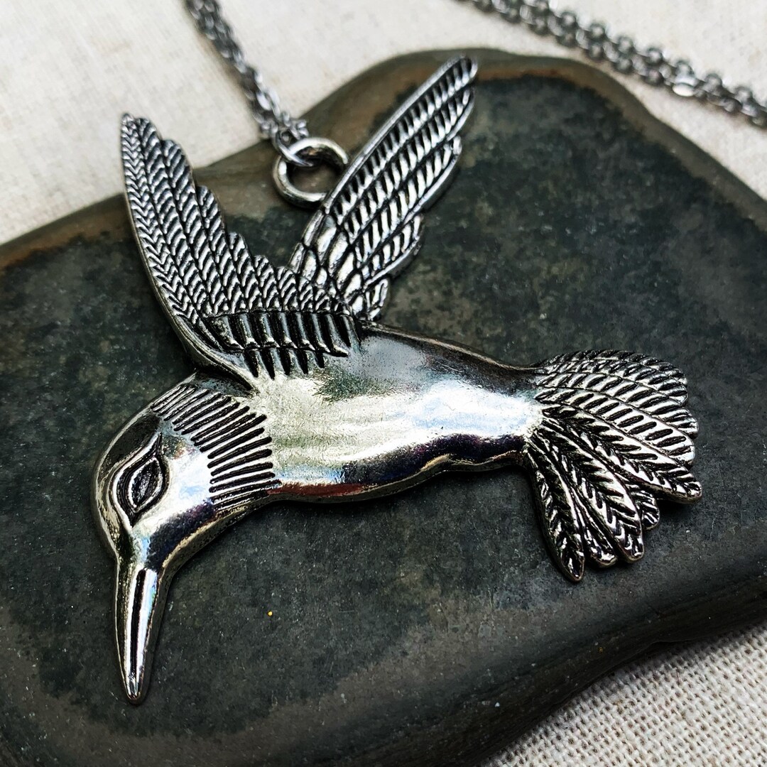 Hummingbird Necklace - Hummingbird Pendant - Hummingbird Jewelry ...