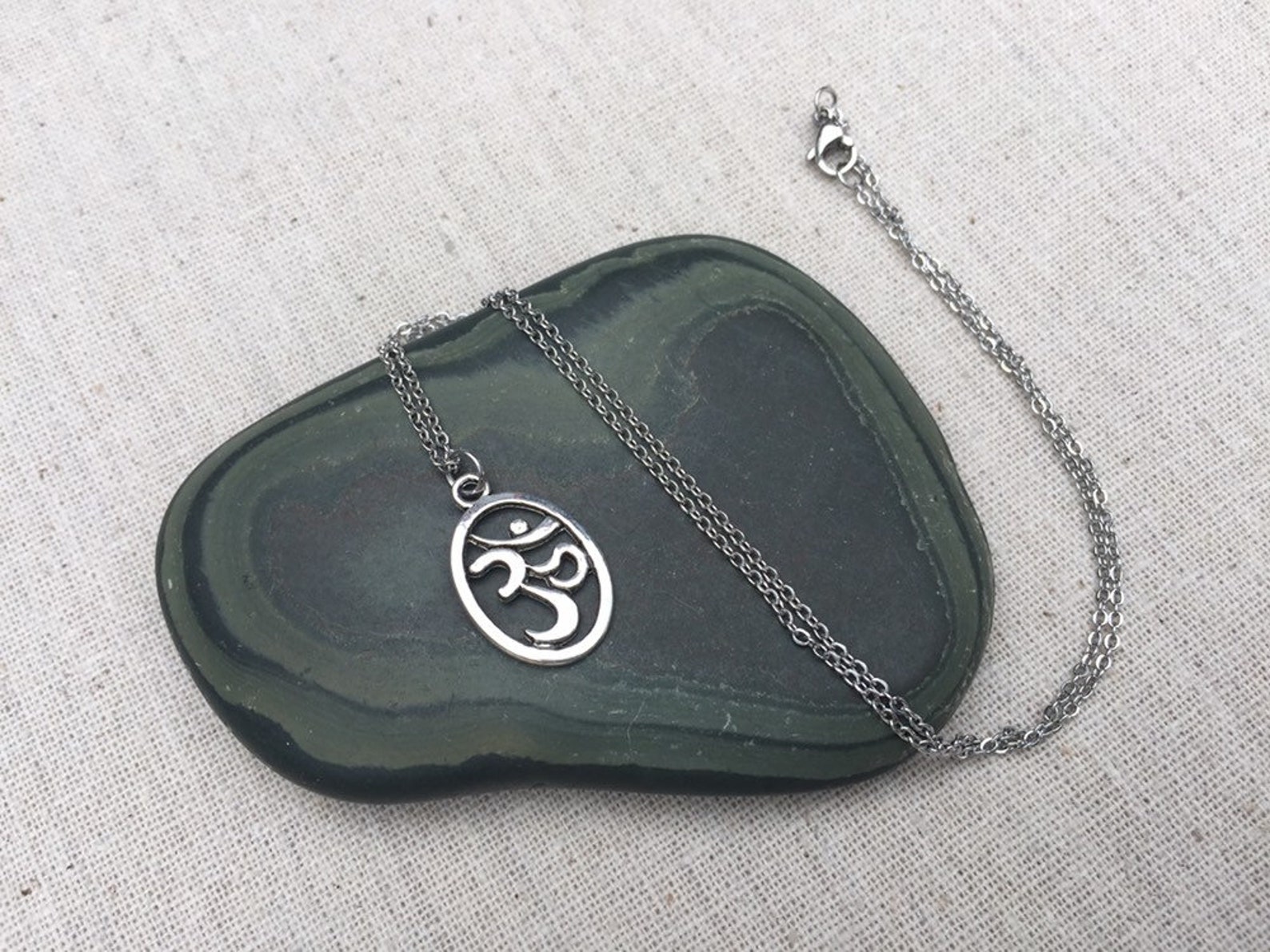 Dainty Ohm Necklace - Silver Ohm Necklace - Yoga Necklace - Yoga ...