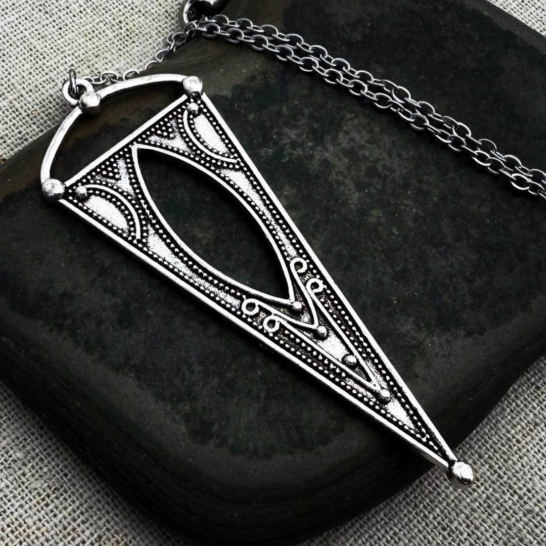 Large Silver Boho Necklace - Big Silver Arrow Necklace - Silver ...