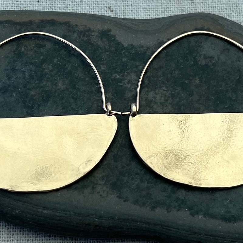 Gold Hoop Half Moon - Etsy