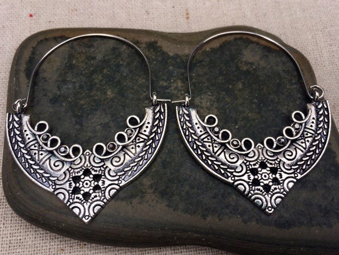 Bohemian Hoop Earrings - Gypsy Hoop Earrings - Boho Hoop Earrings ...