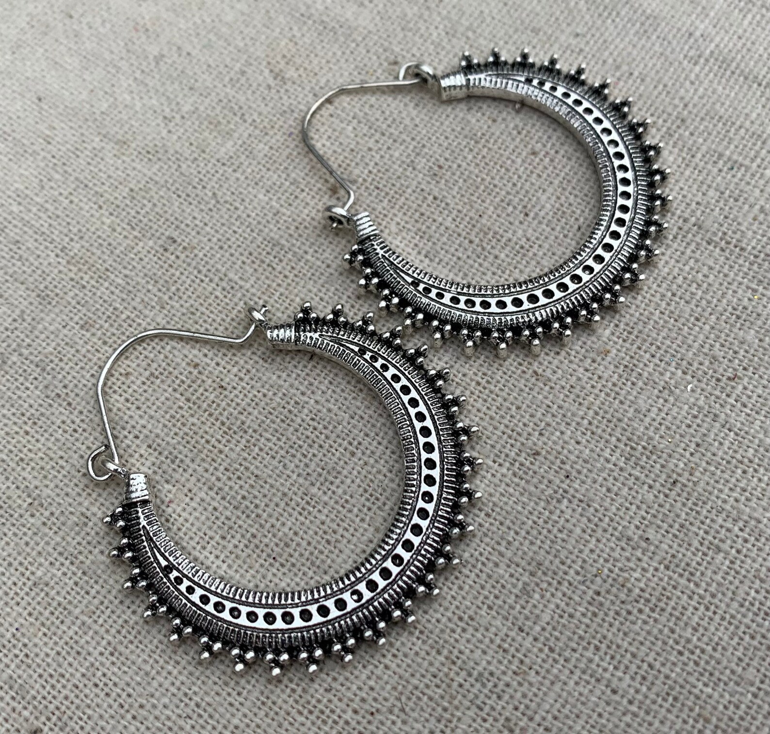 SALE Silver Bali Hoops Bali Hoop Earrings Boho Hoop | Etsy