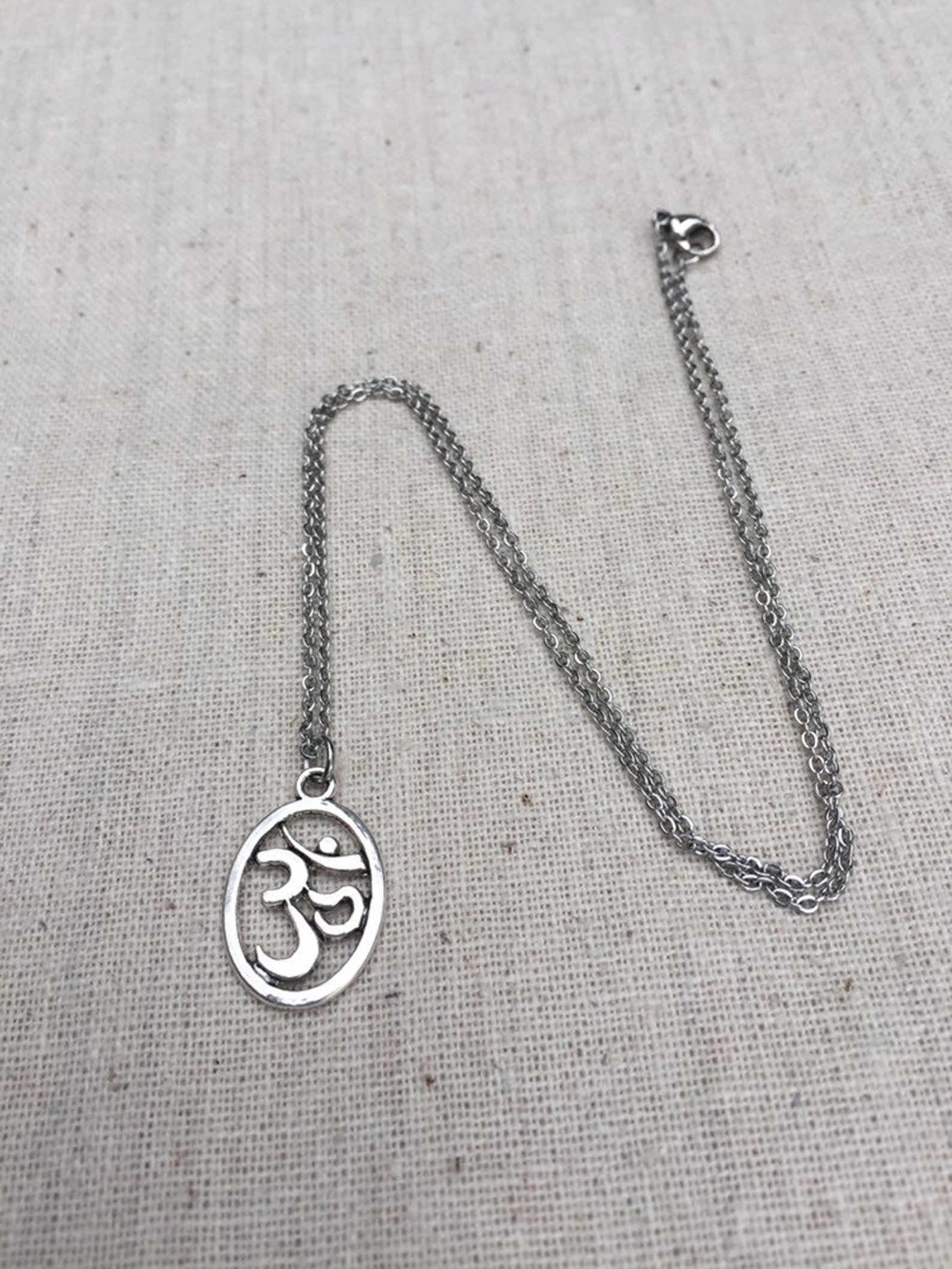 Dainty Ohm Necklace - Silver Ohm Necklace - Yoga Necklace - Yoga ...