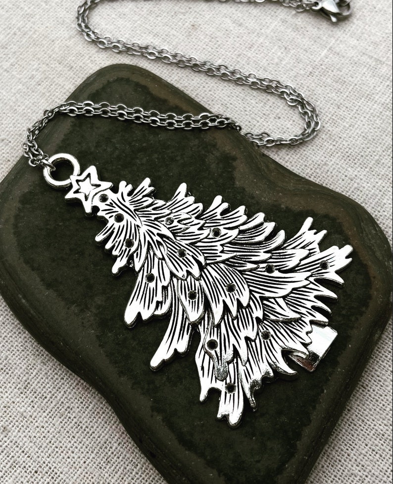 Large Christmas Tree Necklace - Statement Christmas Tree Necklace ...