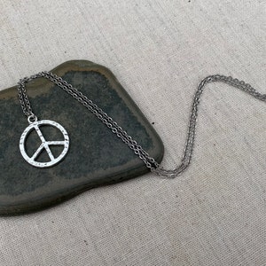 Peace Sign Necklace - Silver Peace Necklace - Peace Sign Gifts - Peace ...