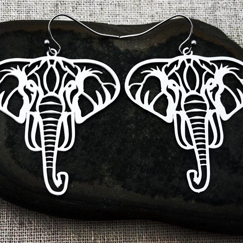 Elephant Dangling Earring - Etsy