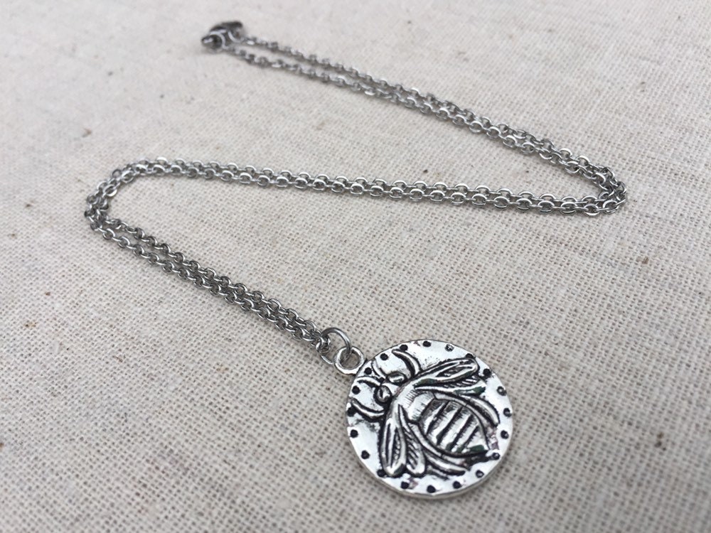 SALE Silver Bee Pendant Silver Bee Necklace Bee Jewelry | Etsy