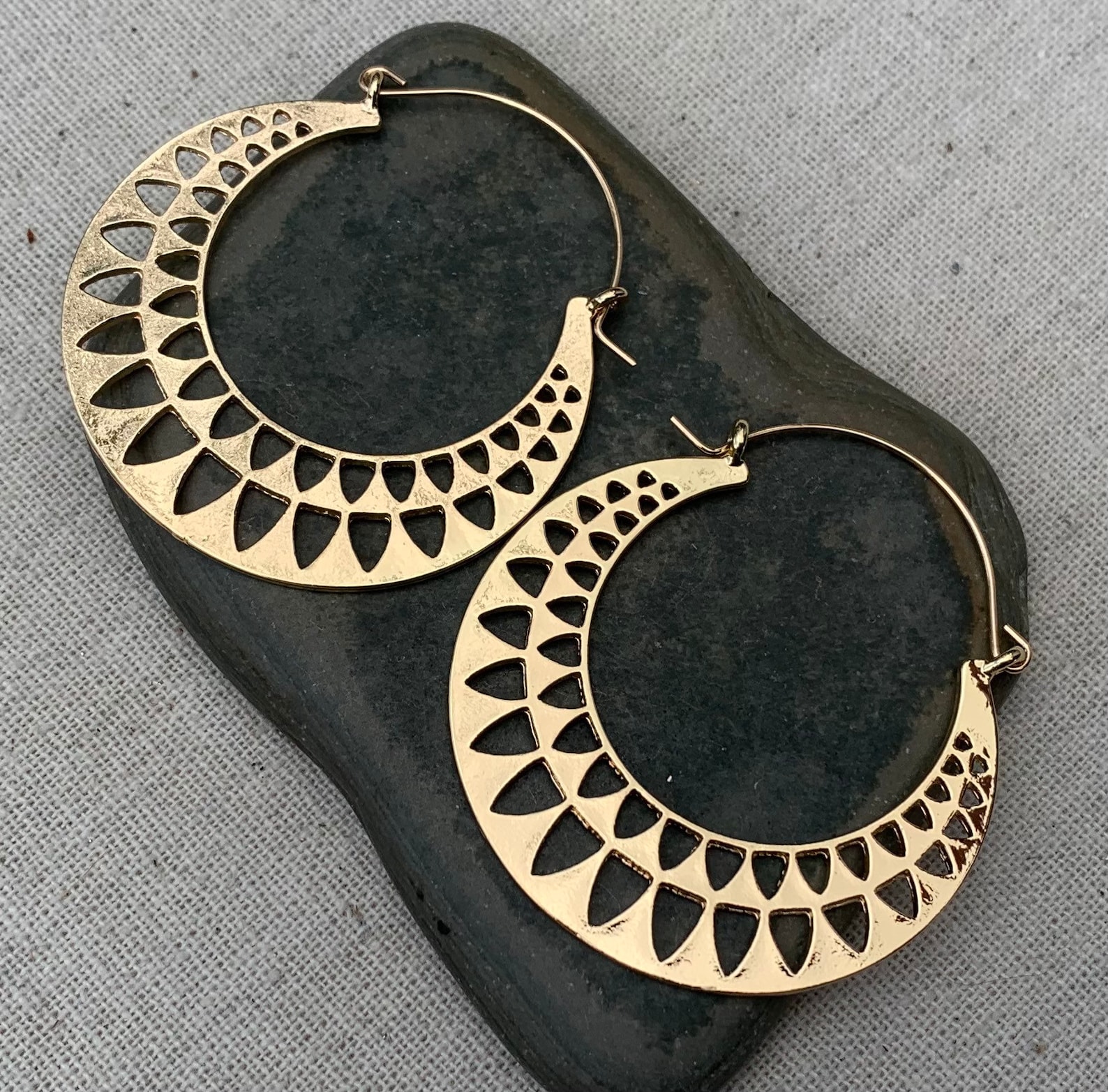 SALE Gold Geometric Earrings Gold Geometric Hoops Gold - Etsy