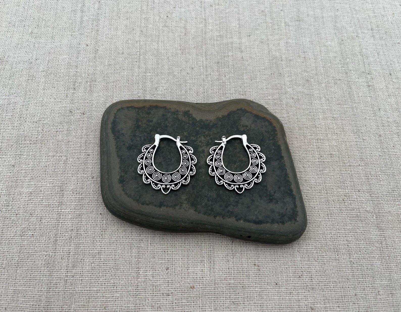 Dainty Silver Hoops - Little Boho Hoops - Bali Hoop Earrings - Small ...