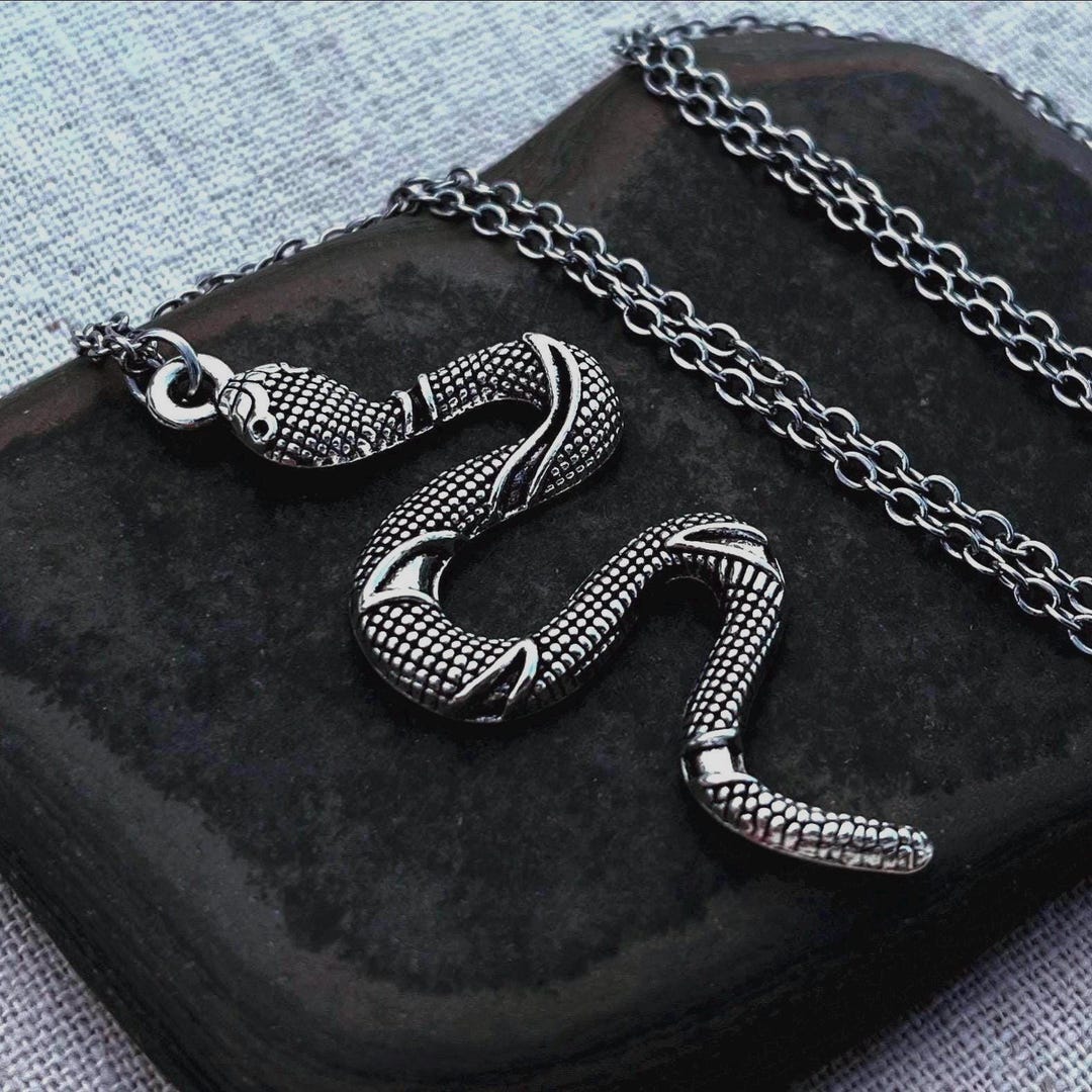 Large Snake Necklace - Silver Snake Necklace - Year of the Snake ...