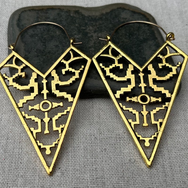 Aztec Hoop Earrings - Etsy