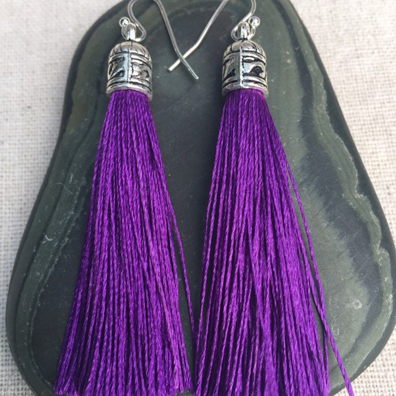 Purple Earrings - Etsy
