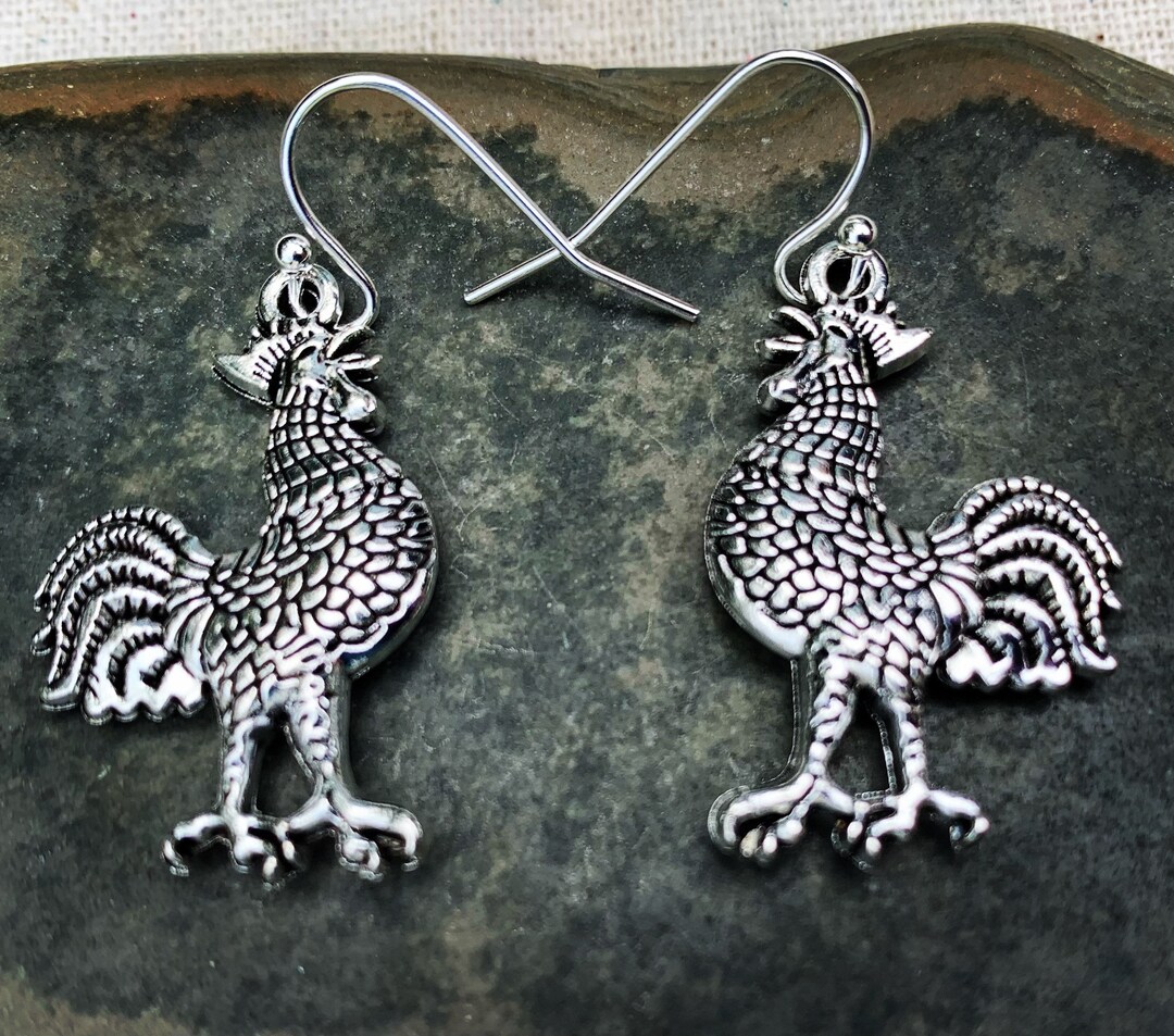 Chicken Earrings - Rooster Earrings - Hen Earrings - Hen Jewelry ...