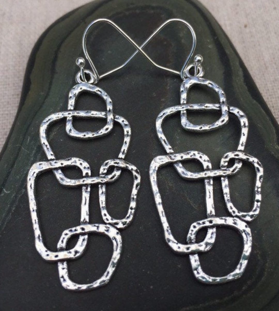 Silver Geometric Earrings - Modern Silver Earrings - Minimalist ...