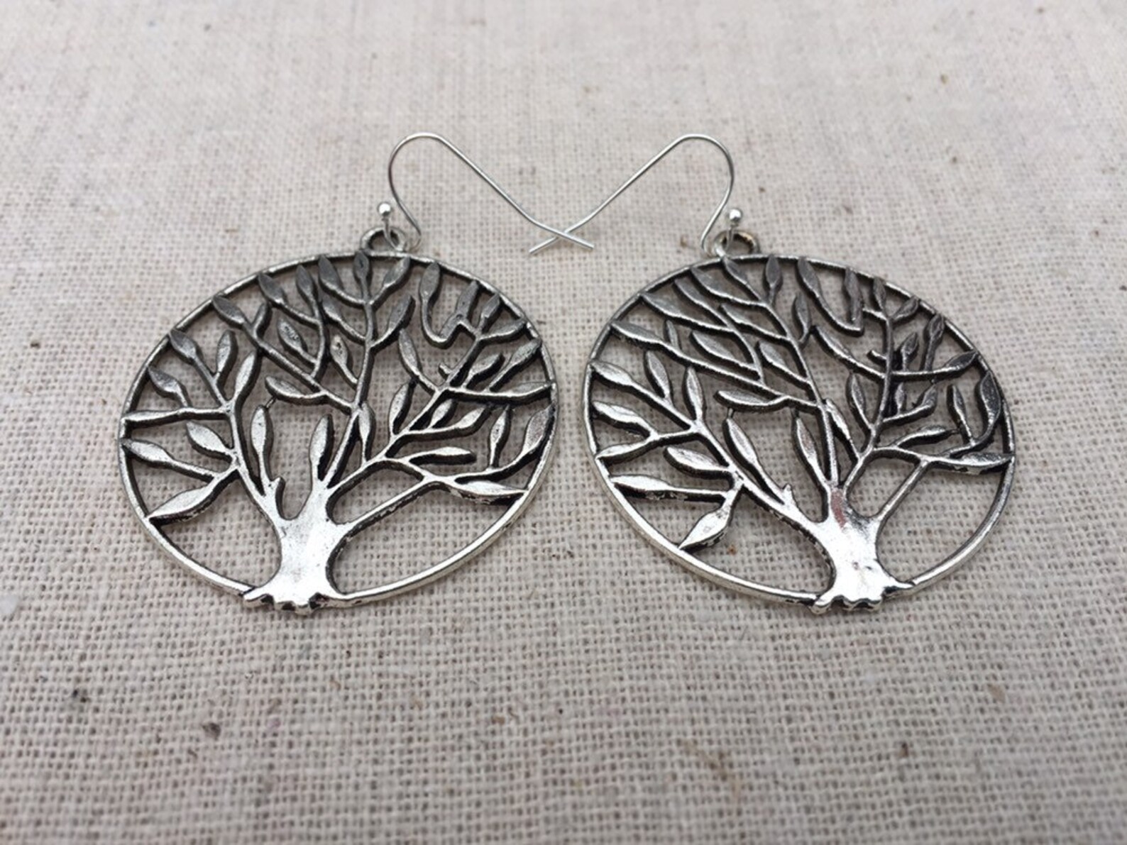 SALE Big Tree Earrings Statement Tree Earrings Silver | Etsy