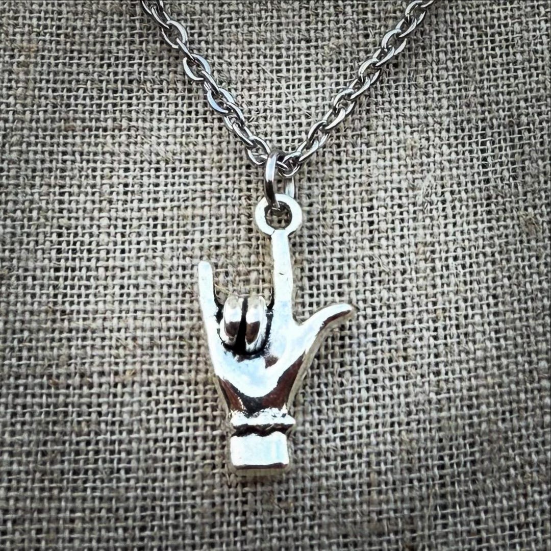 I Love You Necklace - Sign Language Necklace - I Love You Jewelry ...