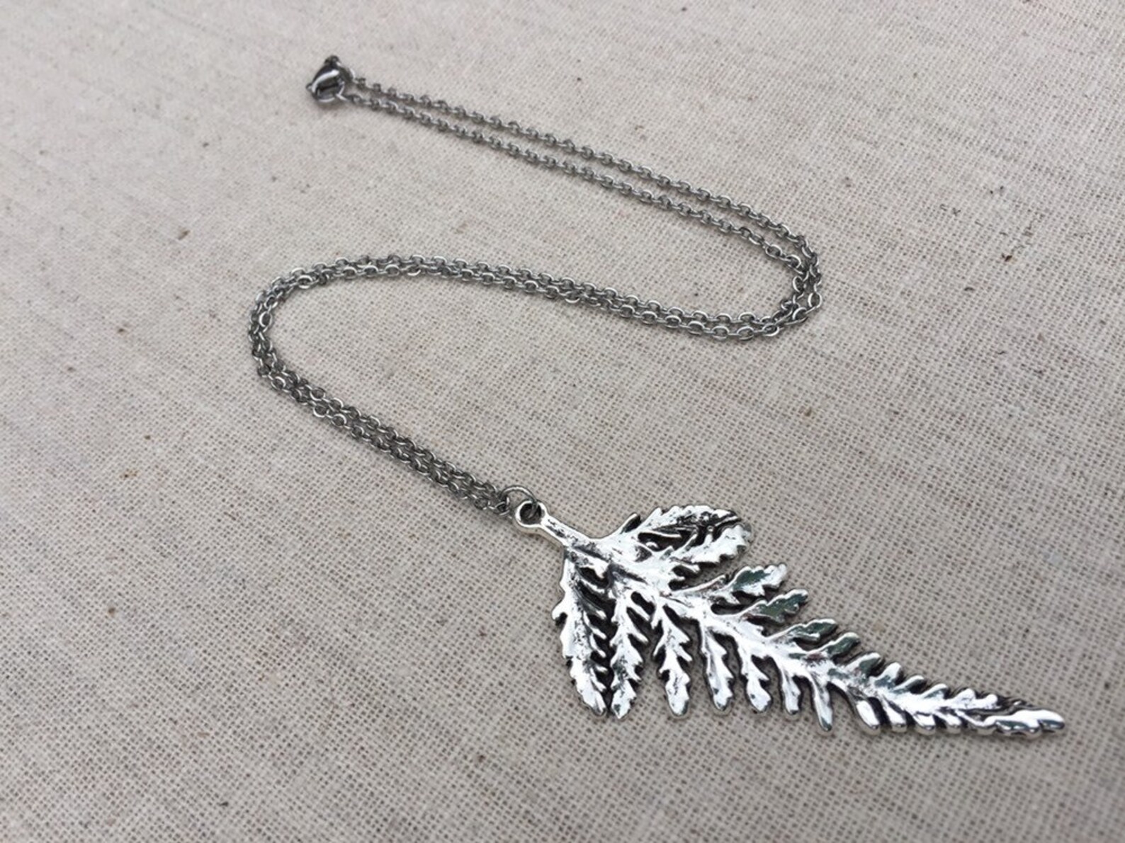 SALE Fern Leaf Necklace Big Fern Jewelry Silver Fern - Etsy