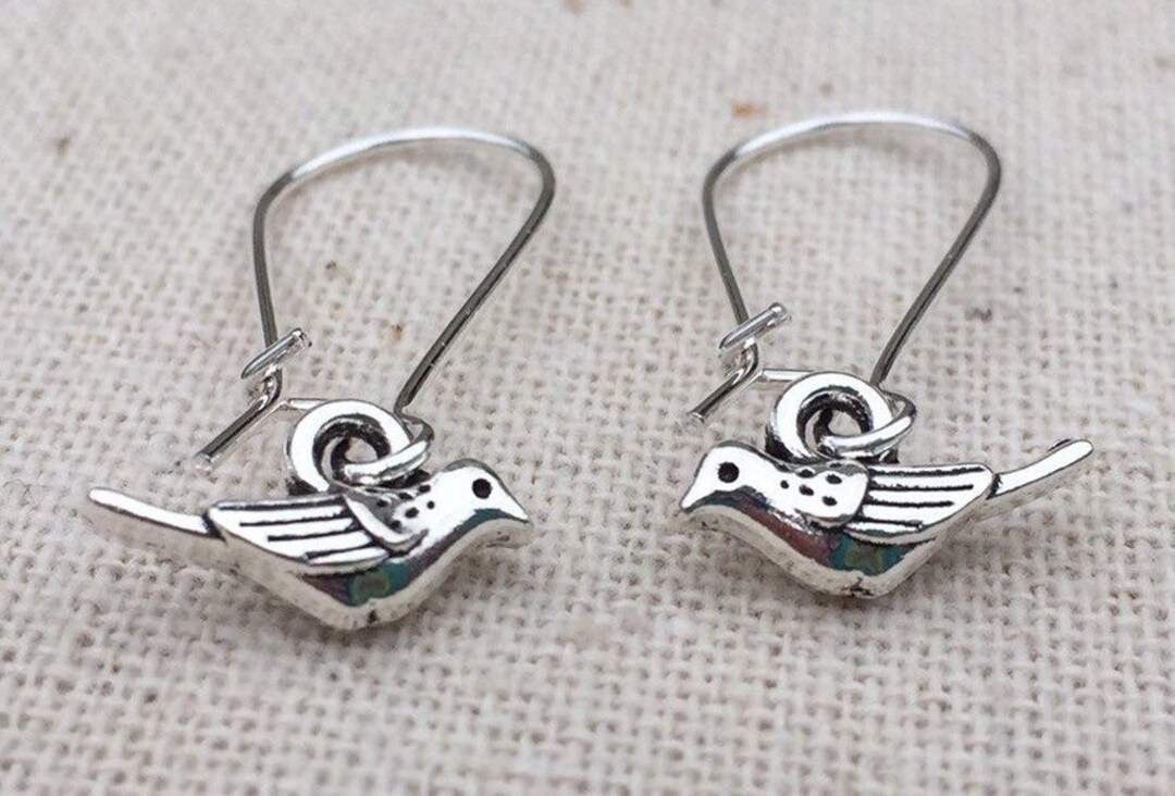 Dainty Bird Earrings - Tiny Bird Earrings - Silver Bird Earrings - Bird ...