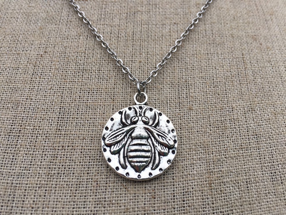 SALE Silver Bee Pendant Silver Bee Necklace Bee Jewelry | Etsy