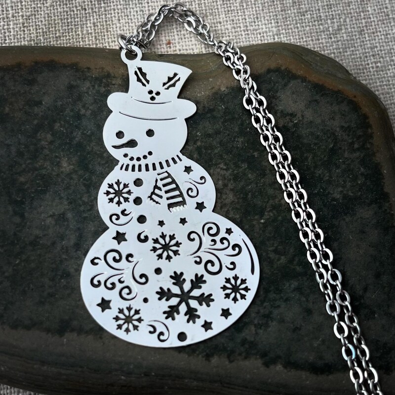 Snowman Necklace - Etsy