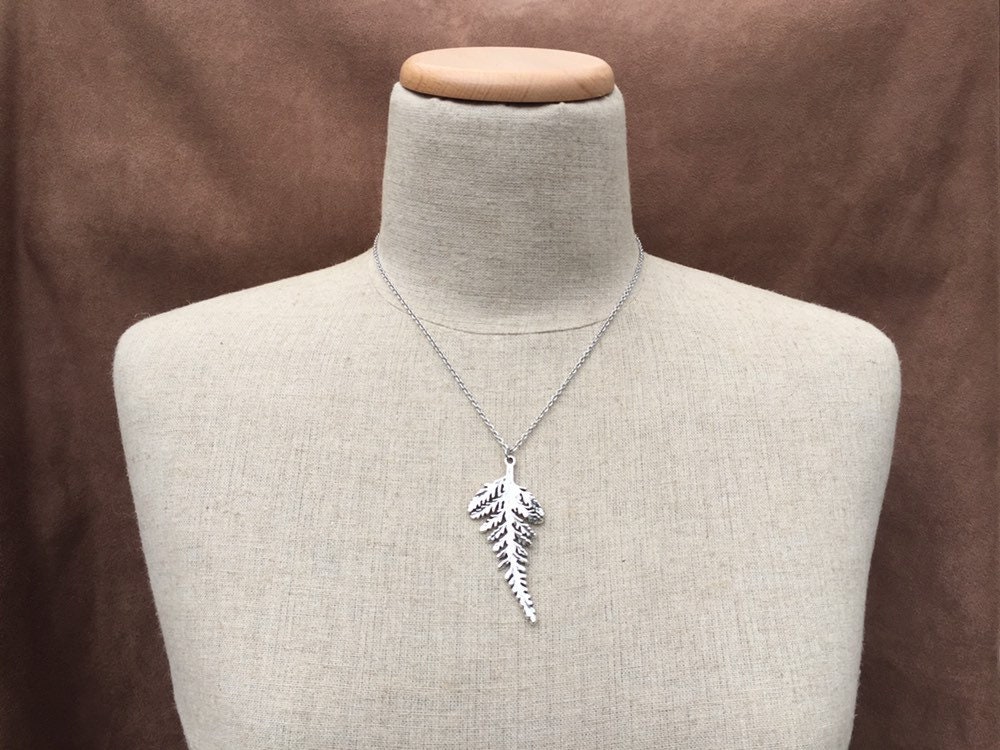 SALE Fern Leaf Necklace Big Fern Jewelry Silver Fern | Etsy