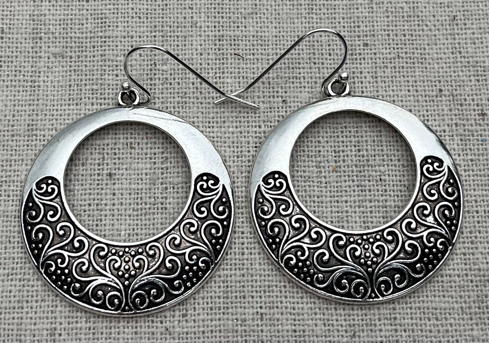 Boho Hoop Earrings - Silver Boho Earrings - Silver Hoop Earrings ...