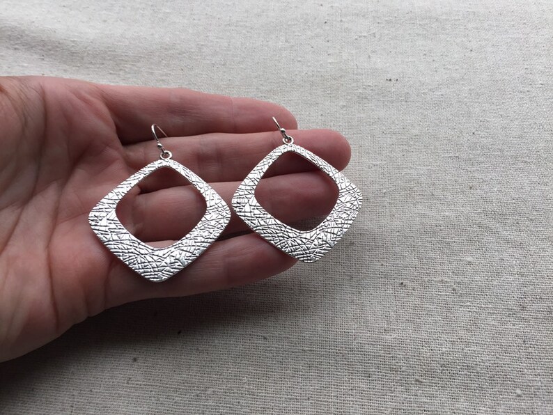 SALE Unique Statement Earrings Big Silver Earrings Large - Etsy