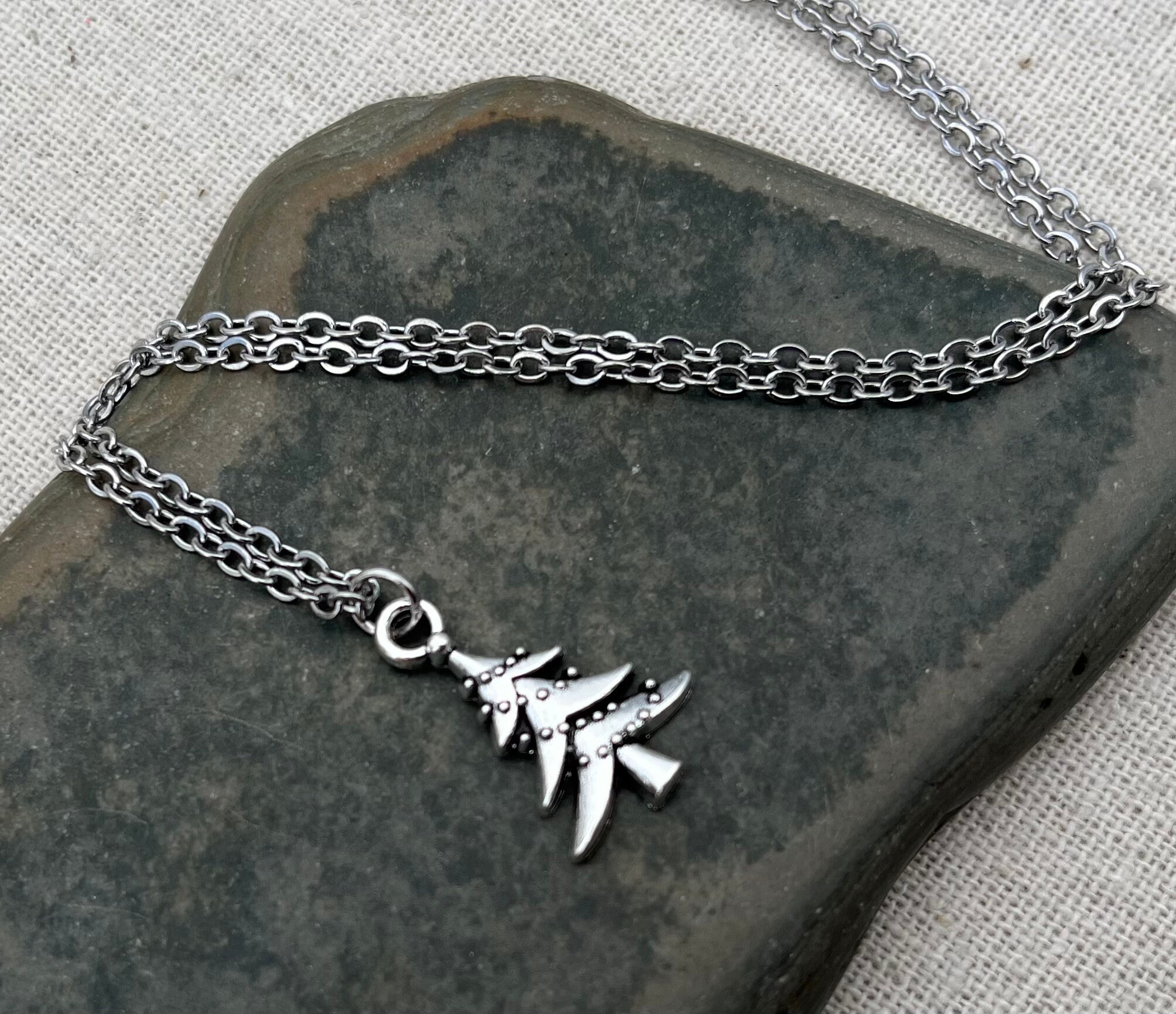 Christmas Tree Necklace - Christmas Tree Jewelry - Holiday Necklace ...