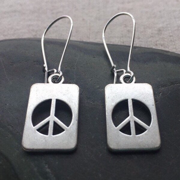 Peace Earrings - Etsy