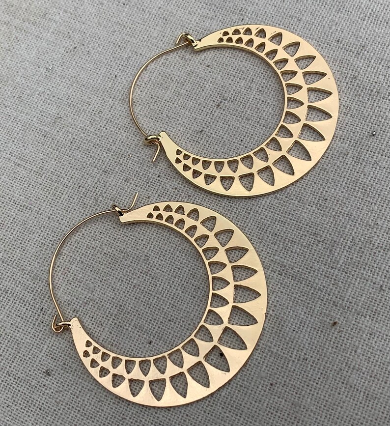 SALE Gold Geometric Earrings Gold Geometric Hoops Gold - Etsy