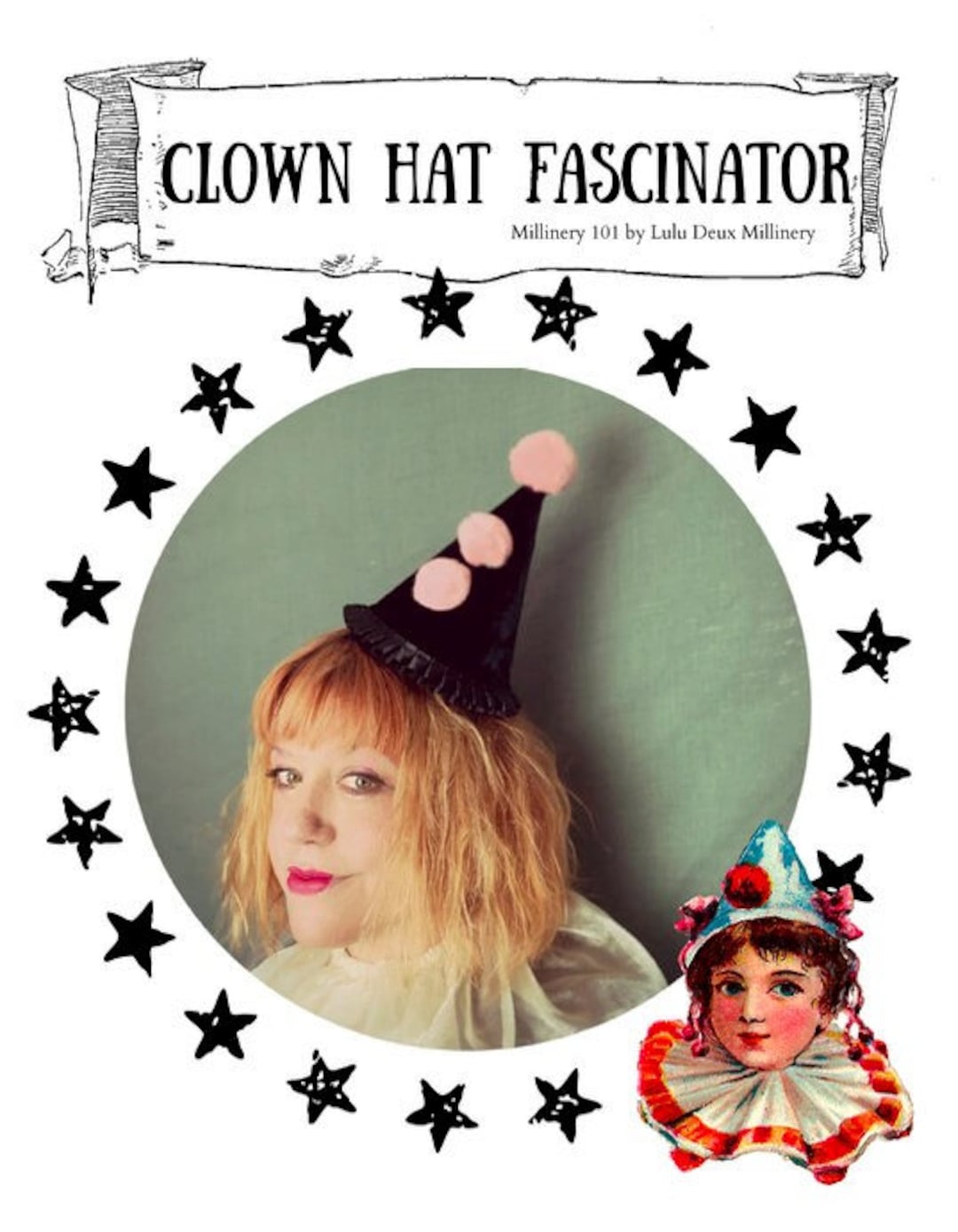 Clown Hat Fascinator Pattern - Digital PDF Pattern - Etsy