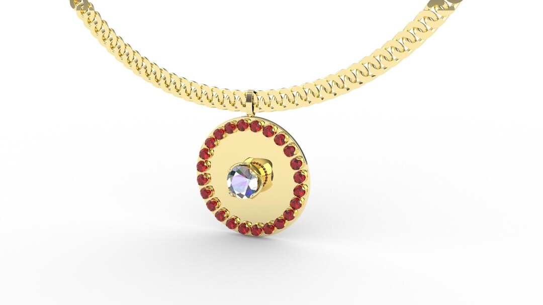 Diamond & Ruby Pendant 3D Model – STL and OBJ Files – Jewelry Design ...
