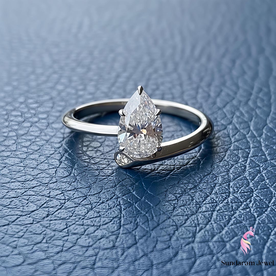 Pear Cut Moissanite Engagement Ring | 925 Sterling Silver Teardrop ...