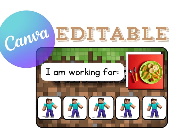 Editable | Minecraft Token Board for ABA Therapy and Learning Support ...