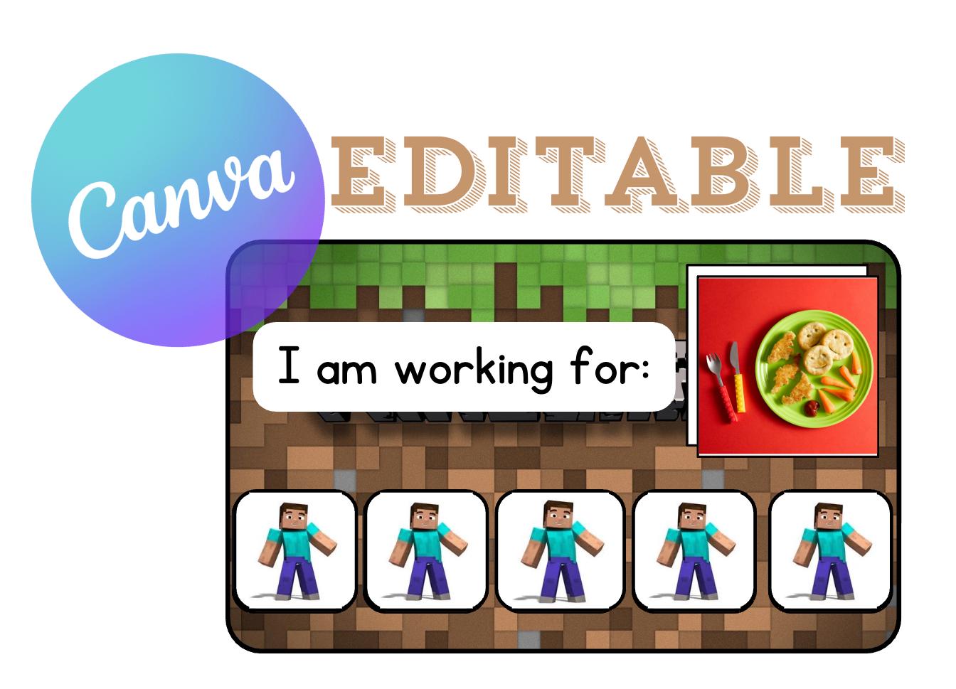 Editable | Minecraft Token Board for ABA Therapy and Learning Support ...