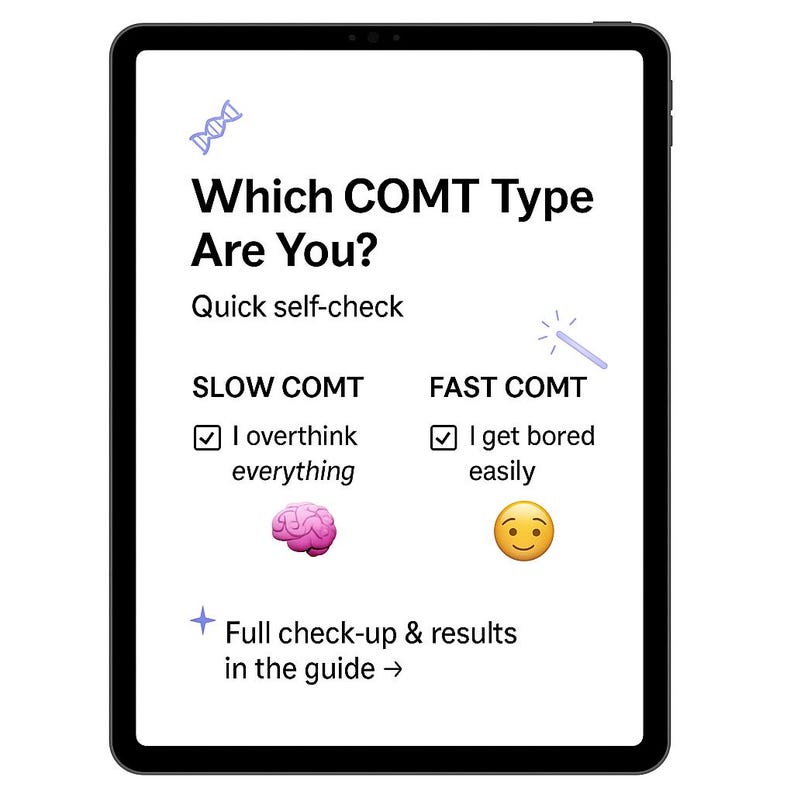 Dopamine Gene Self-test | COMT Printable Guide | Motivation + Focus for ...