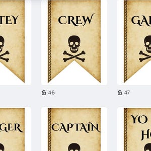 Editable Pirate Party Banner Printable – Full Alphabet, Numbers, Extra ...