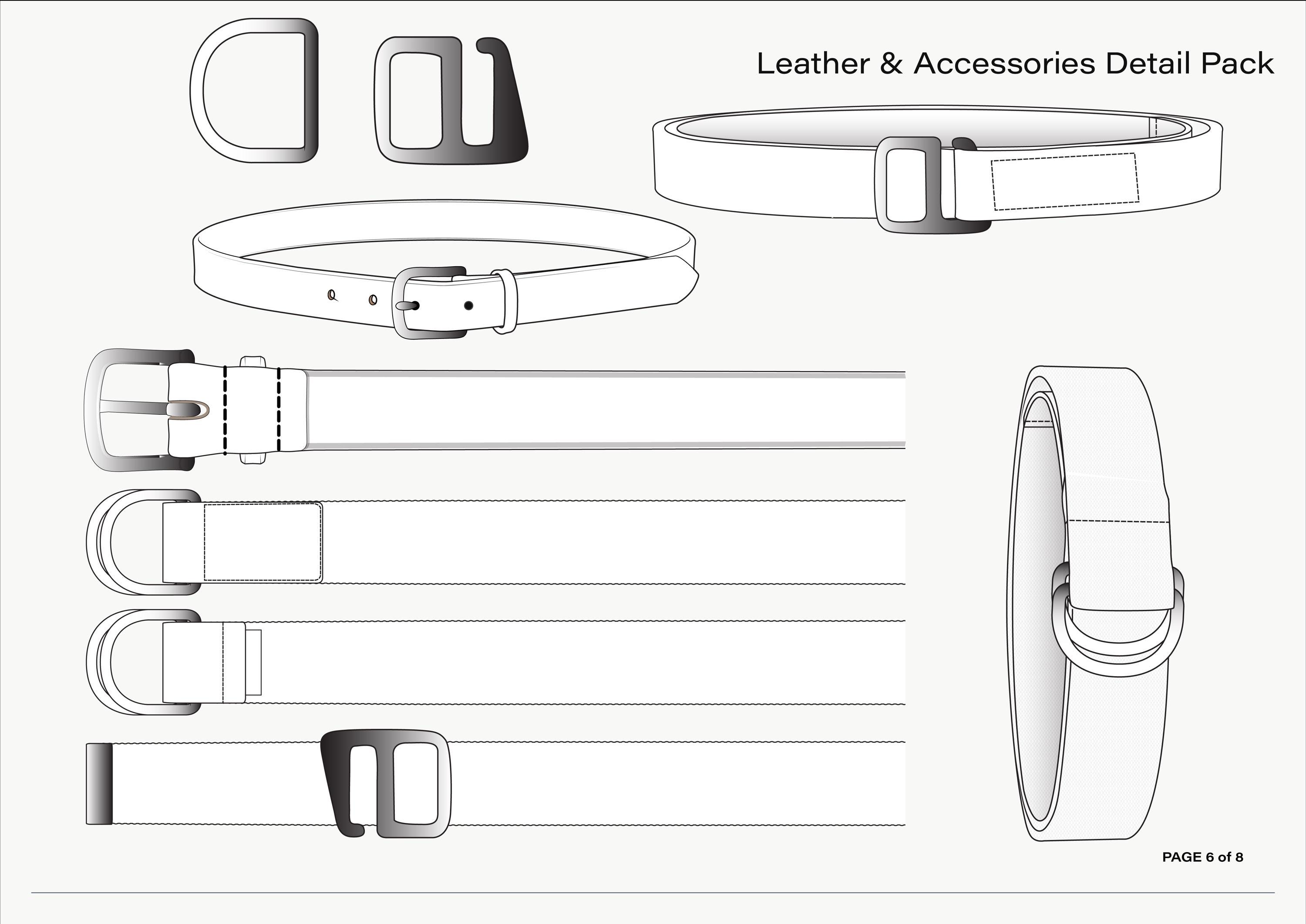 Leather and Accessories Pack - Premium Vector Fashion Mockups CAD ...