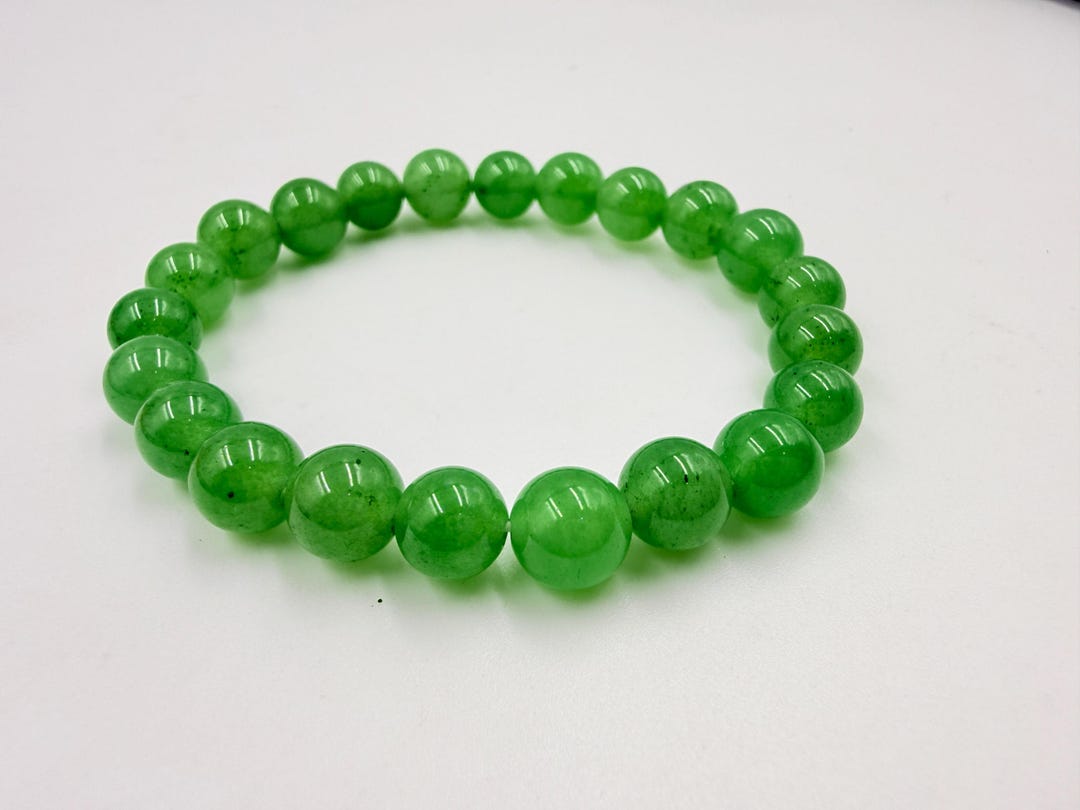Green Aventurine & Qinghai Jade Bracelet, Heart Chakra Healing Natural ...